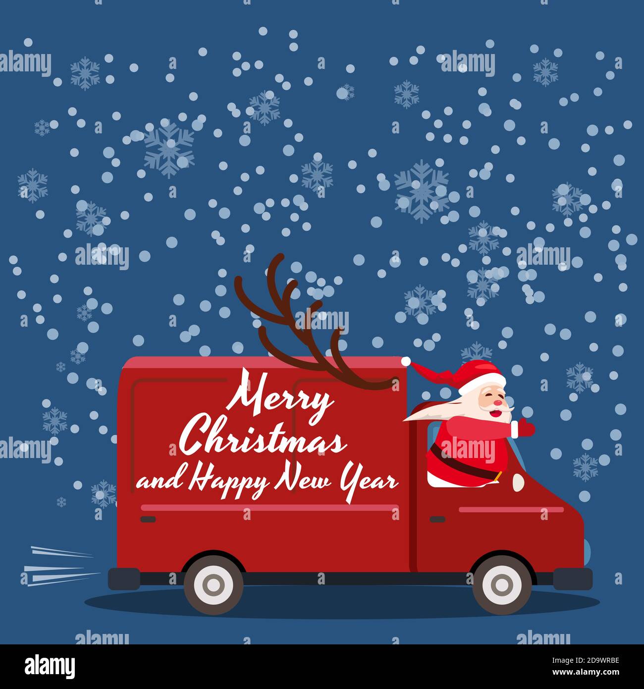 Cartoon chrismas truck Stock Vector Images - Alamy