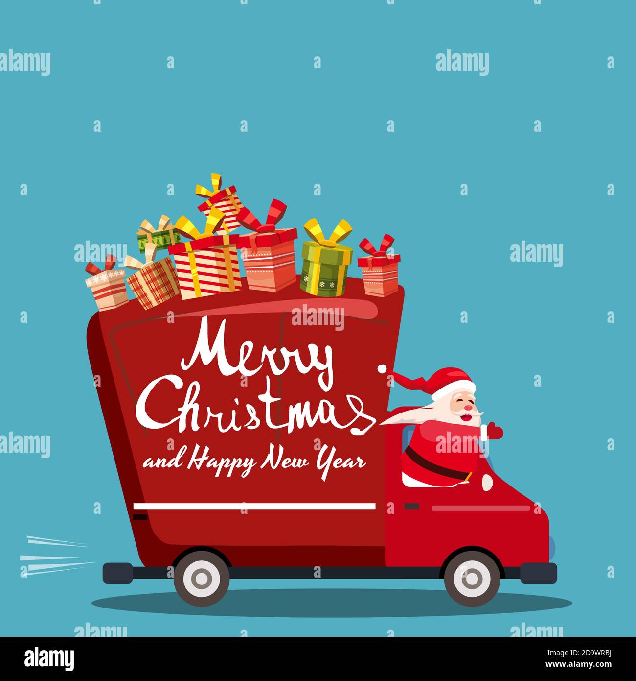 Cartoon chrismas truck Stock Vector Images - Alamy