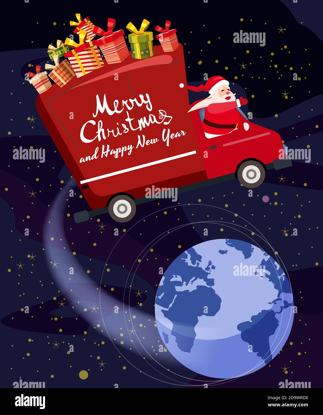 Cartoon chrismas truck Stock Vector Images - Alamy