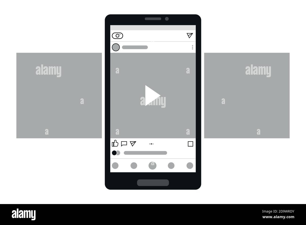 Smartphone with carousel interface post on social network Stock Vector ...