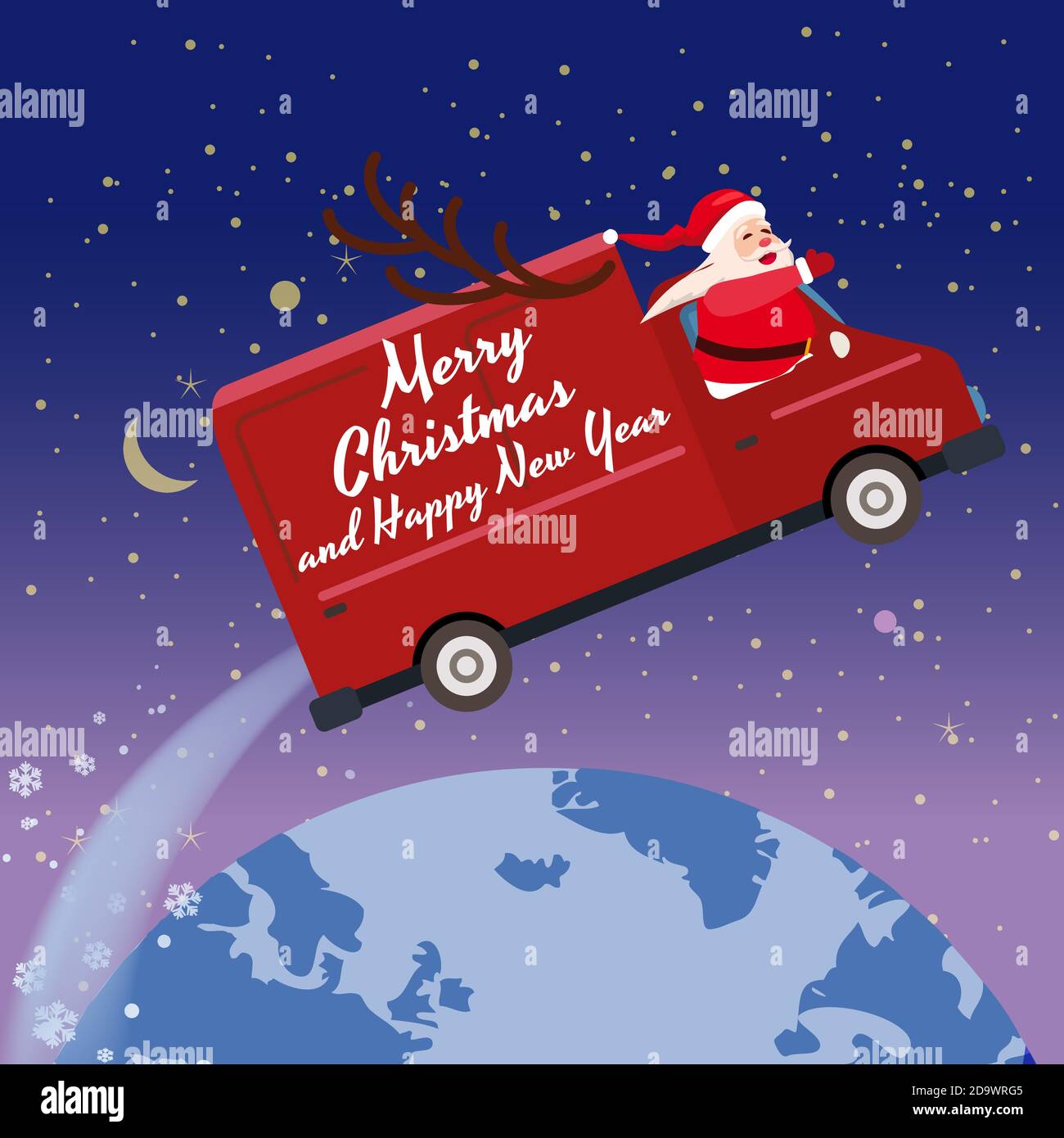Cartoon chrismas truck Stock Vector Images - Alamy