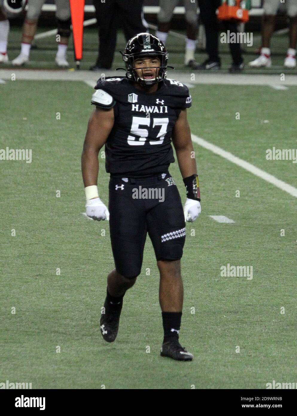 November 7, 2020 - Hawaii Rainbow Warriors linebacker Darius Muasau #53 ...