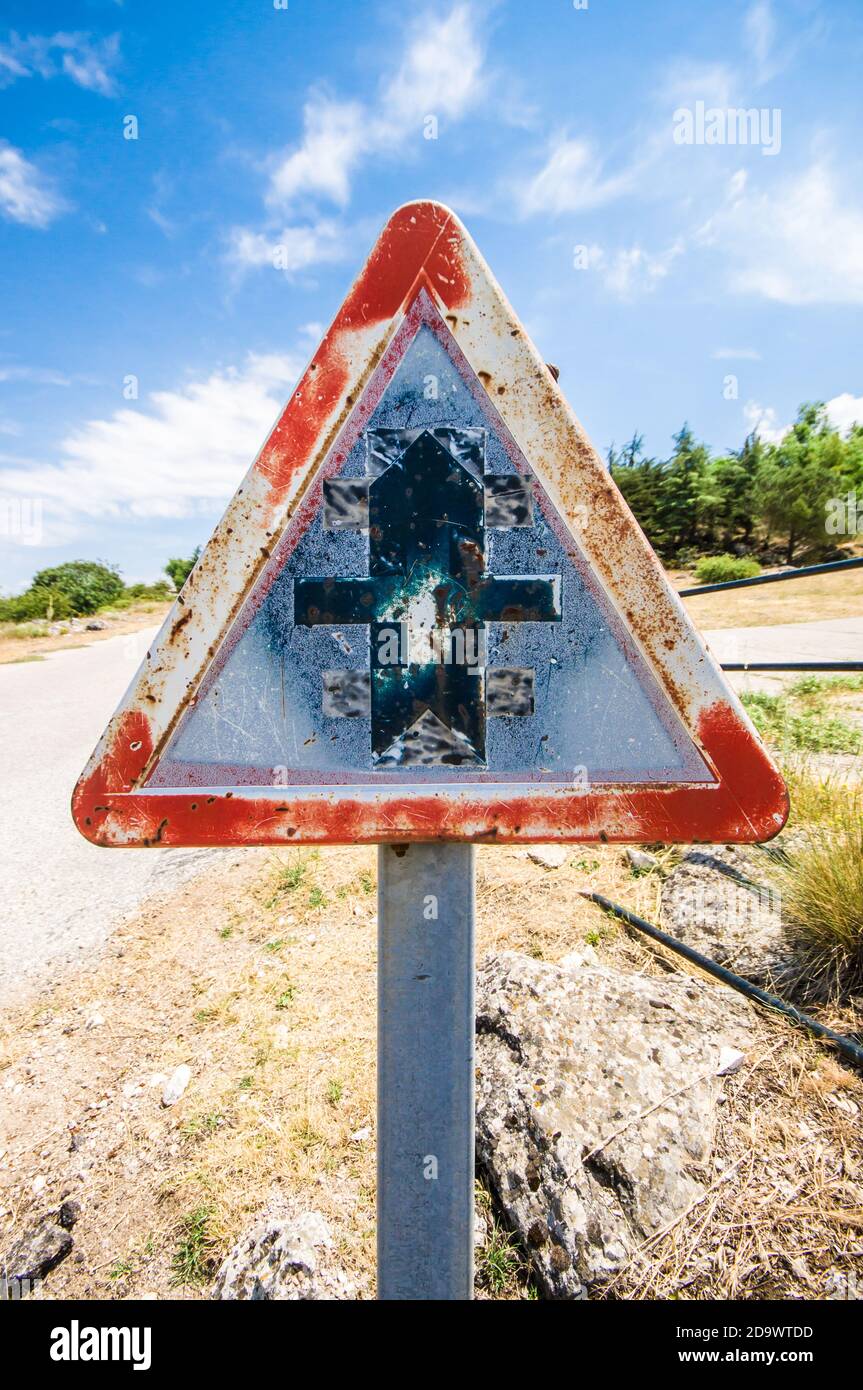 Vertical shot of a road sign Stock Photo - Alamy