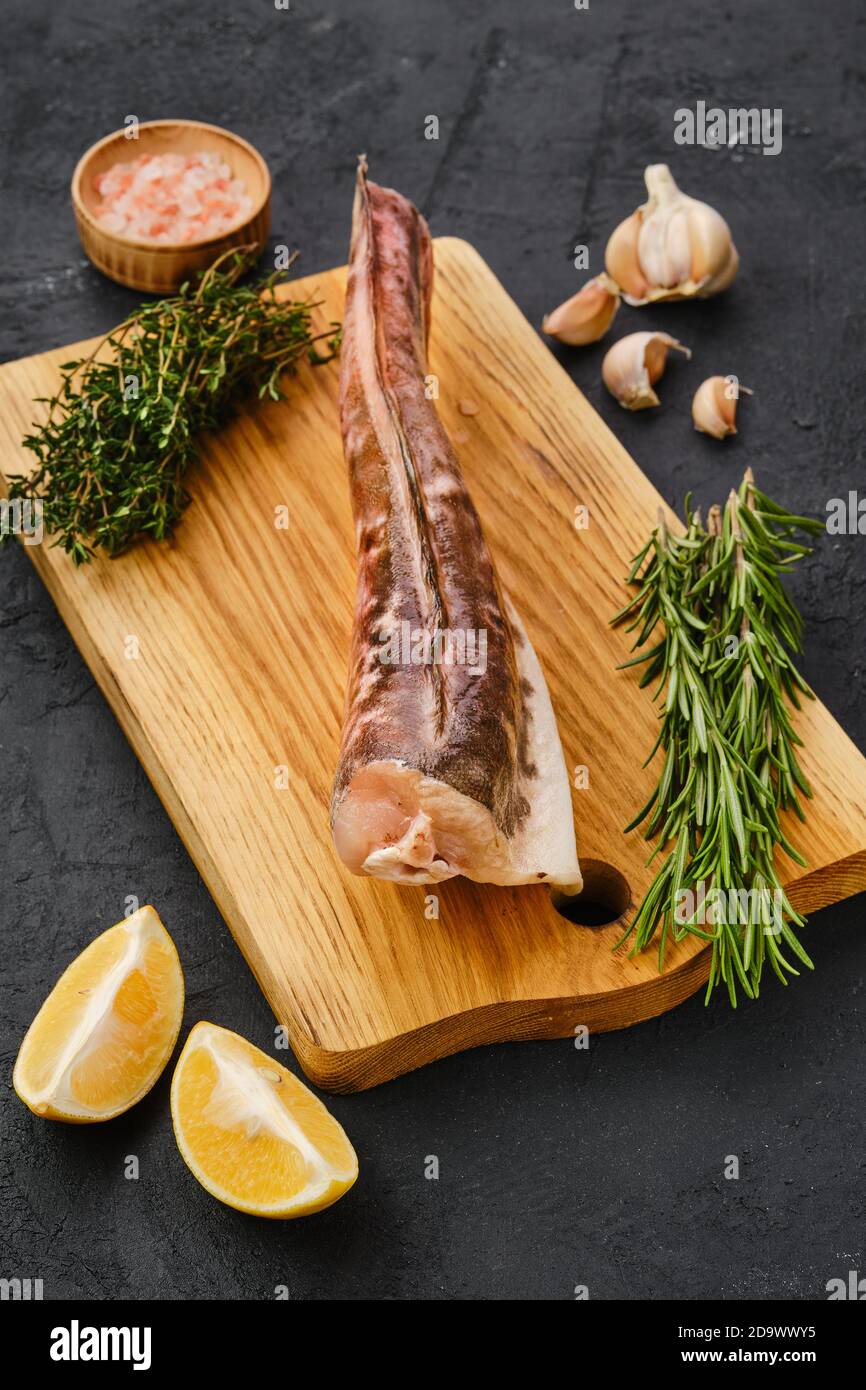 Fresh frozen cod carcass without head Stock Photo - Alamy