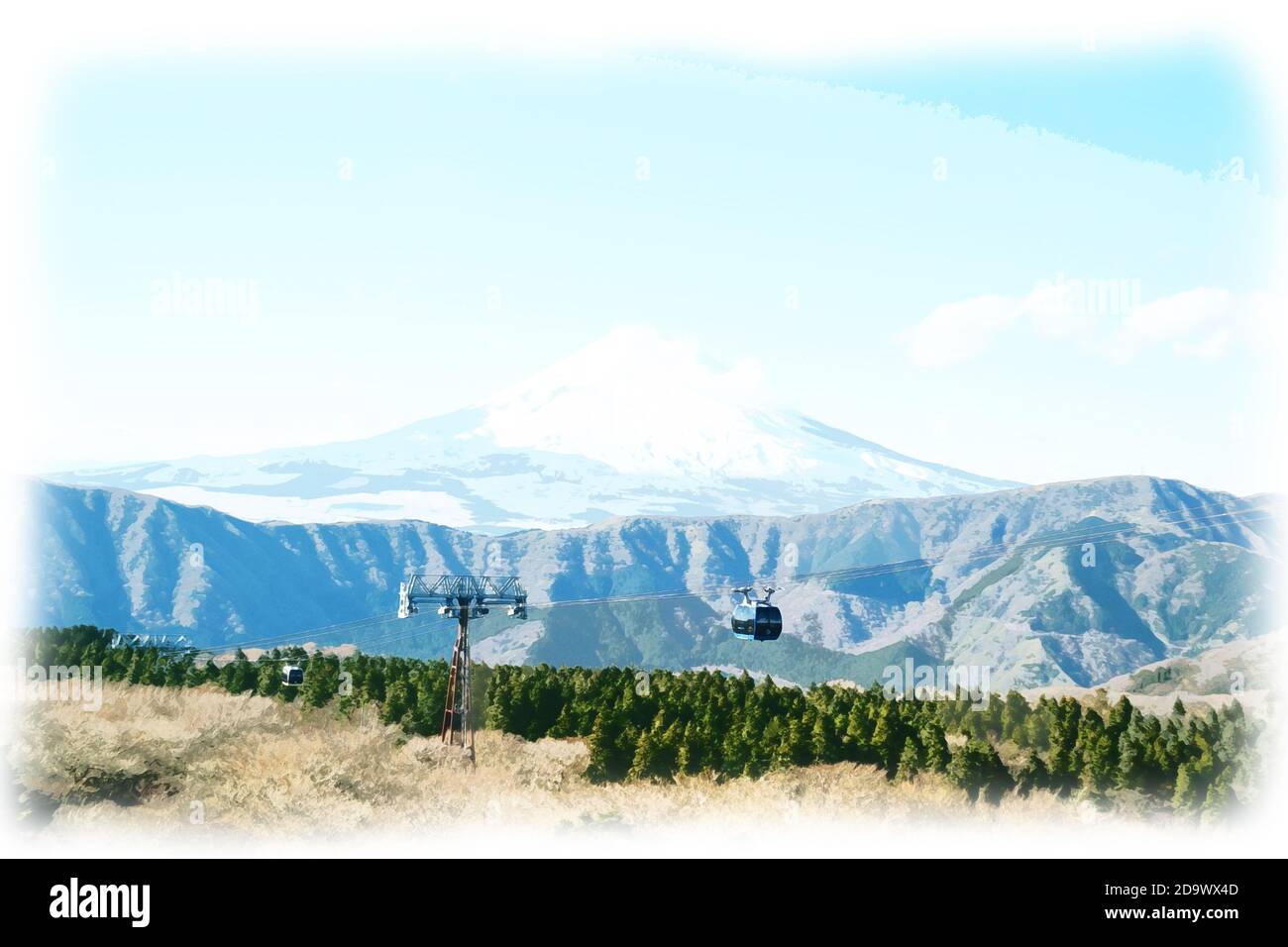 Cable car way to the mountains in Japan Stock Photo - Alamy