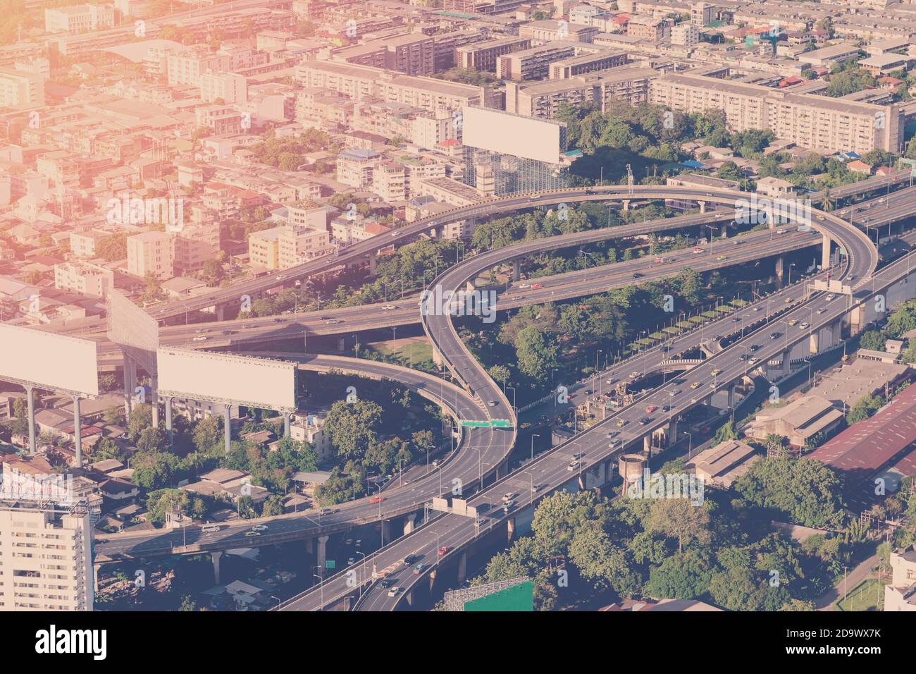 Bangkok Thailand expressway and skyline aerial view Stock Photo - Alamy