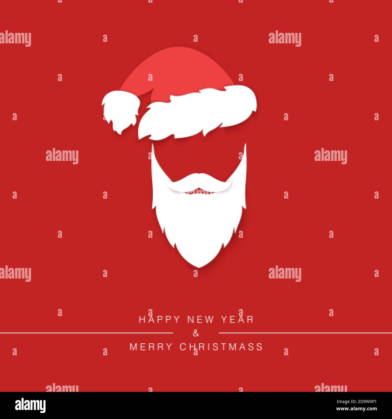 Christmas card beard mustache Stock Vector Images - Alamy