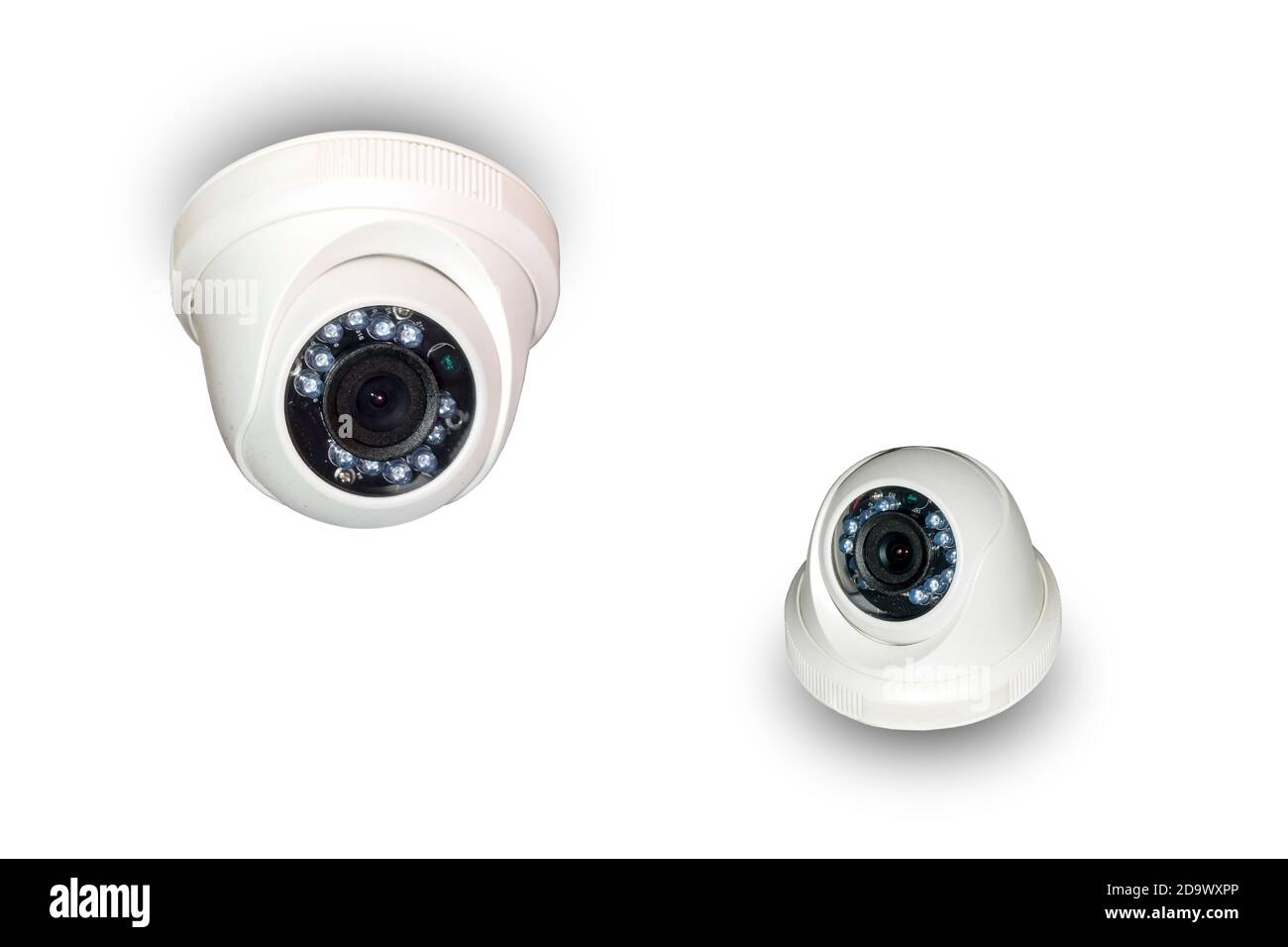 Group of security cameras (CCTV) isolated on blue background Stock ...