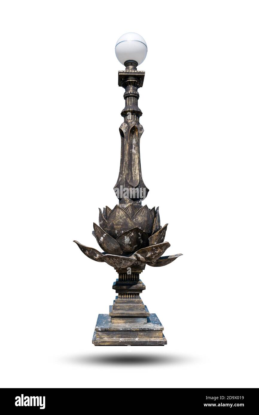 Beautiful vintage lamp isolated on white background Stock Photo - Alamy