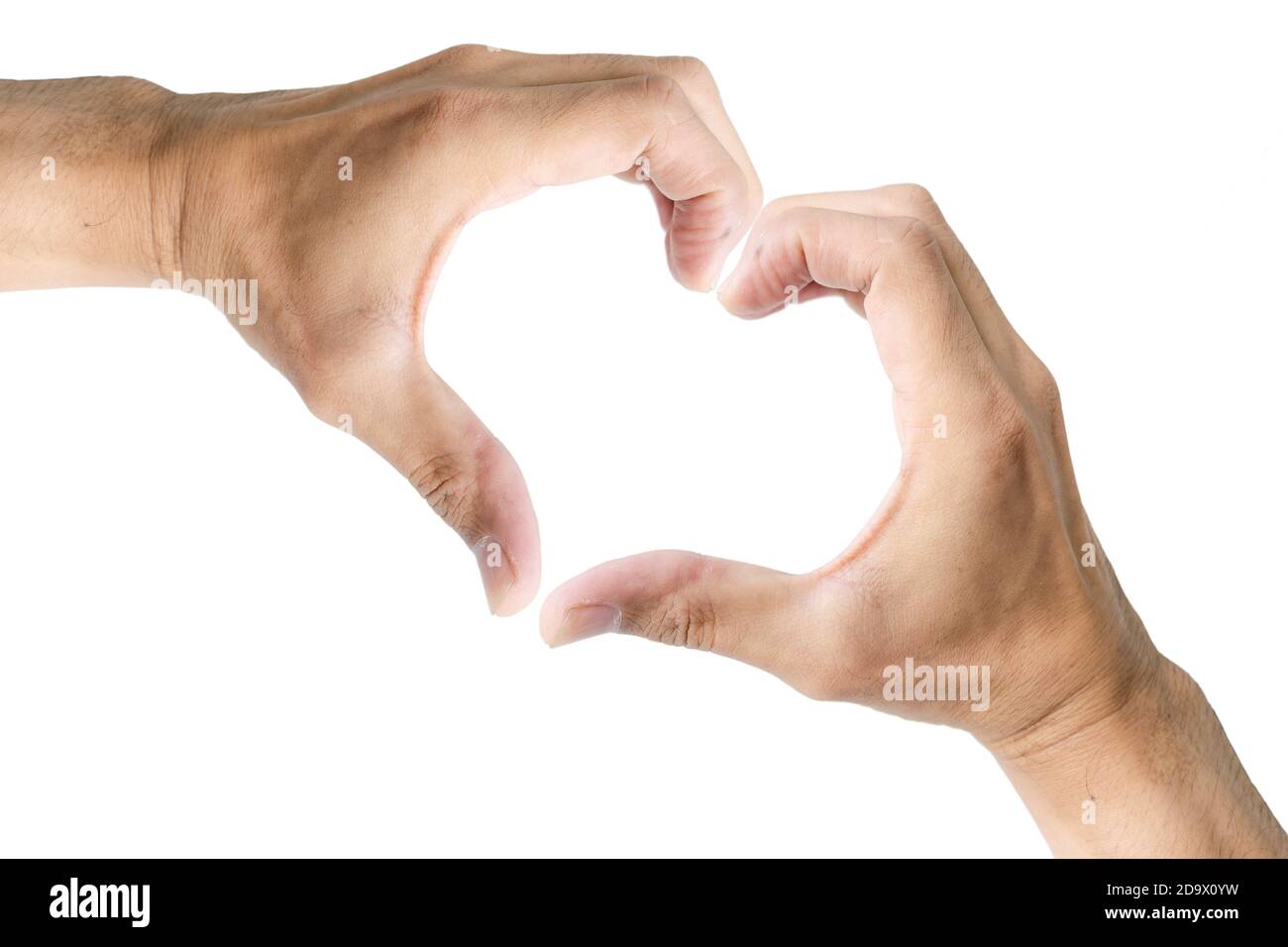 Hand made heart symbol isolated on white background Stock Photo - Alamy