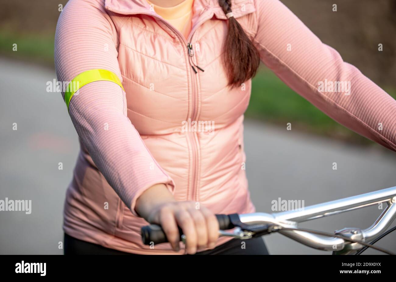 Close up of a detail to reflective yellow slap, tape or element ...