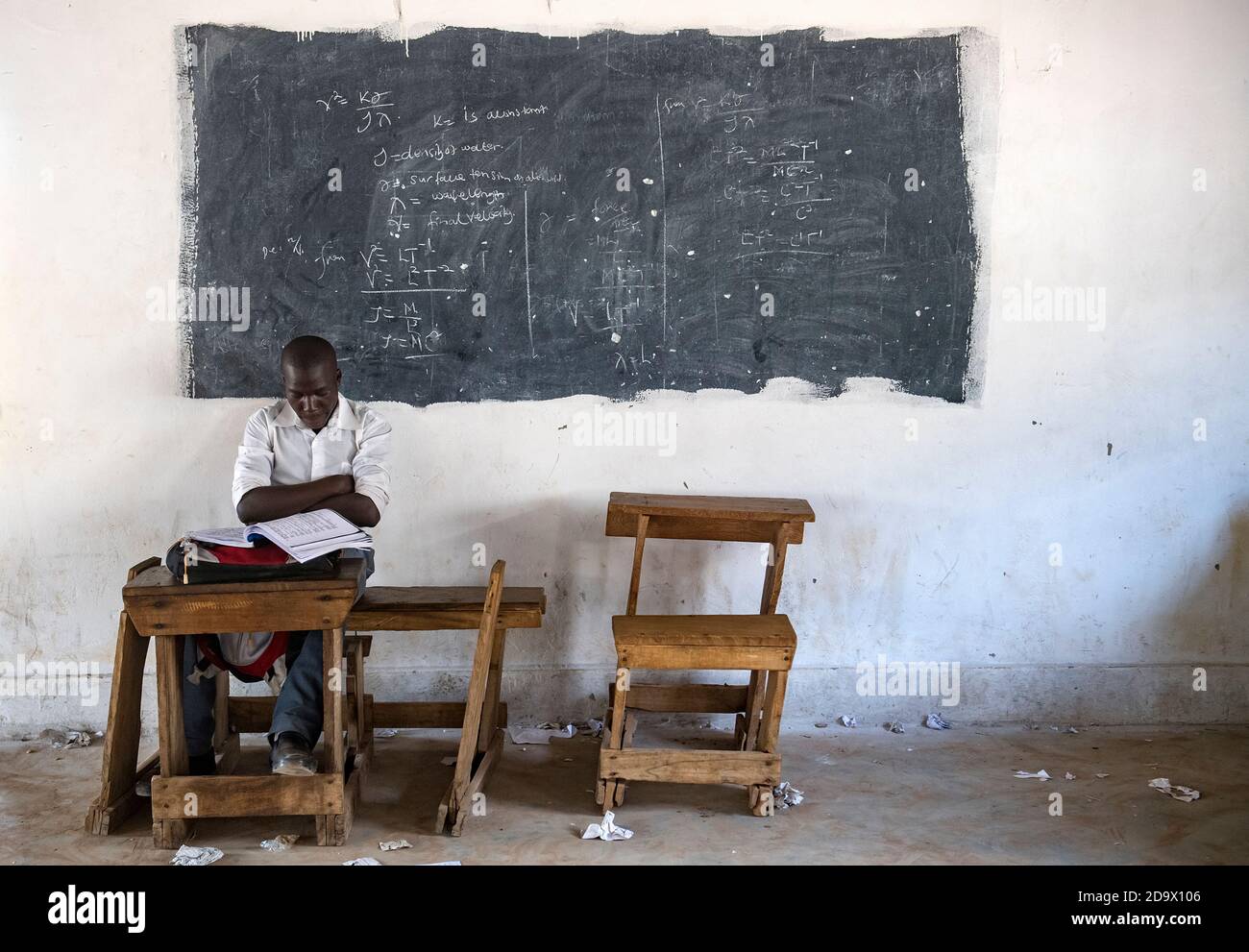 Student in a classroom in Secondary School in Soroti-UGANDA on 2017-03 ...