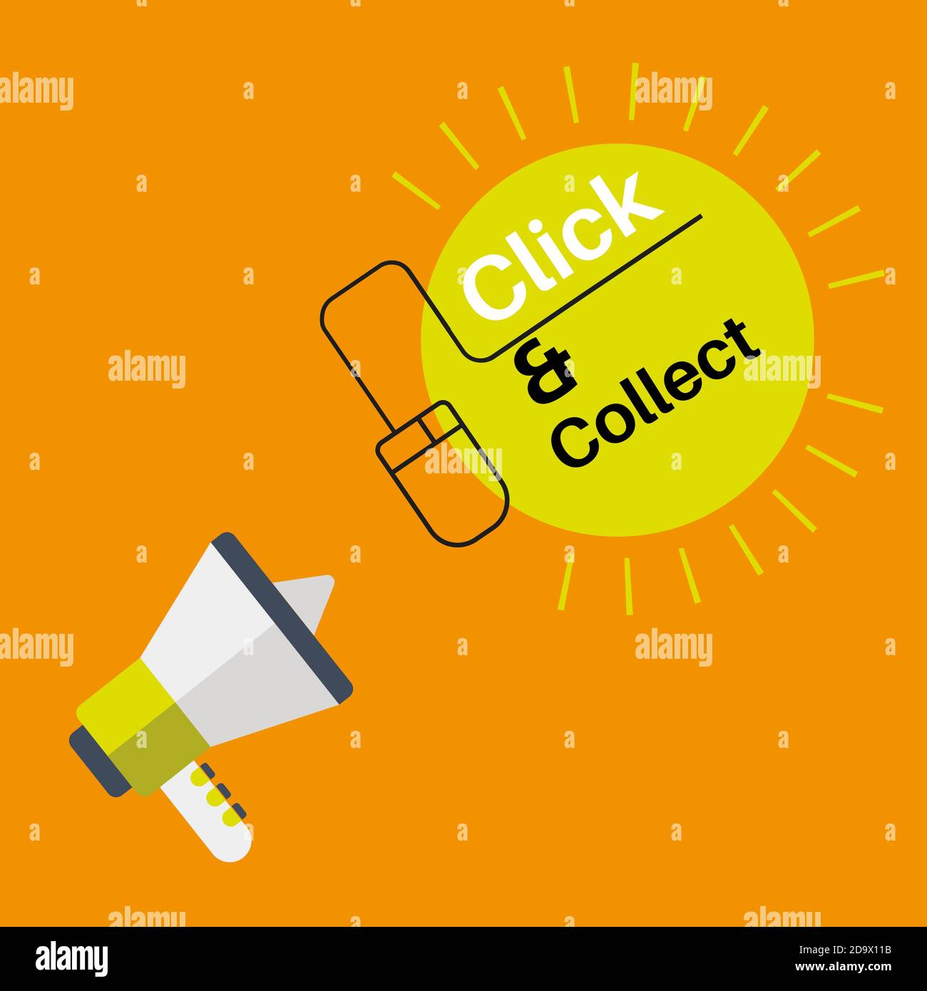 Click and Collect internet and online shopping concept Stock Vector ...