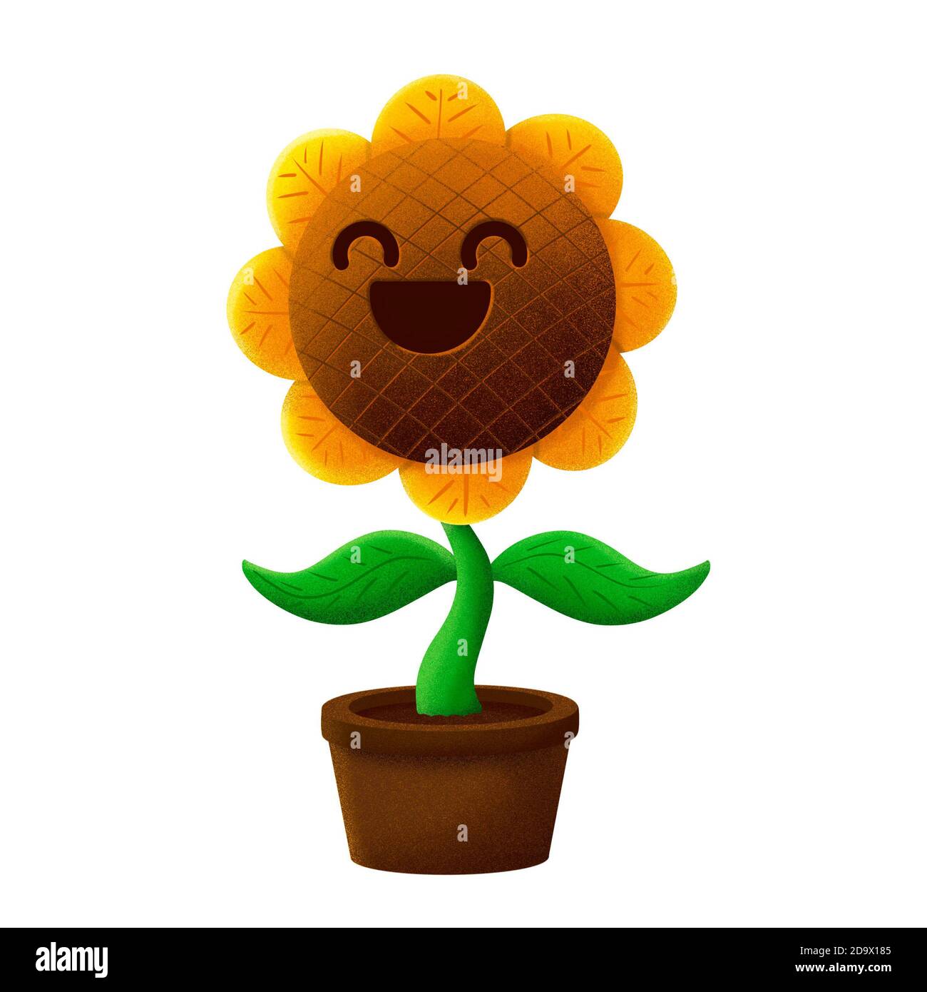 Smiling Sunflower Character Design Stock Photo - Alamy