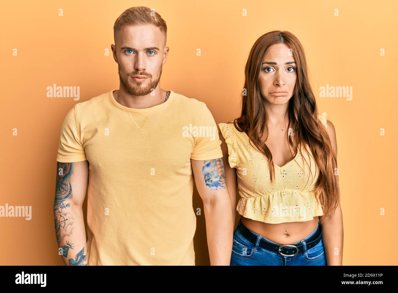 Young couple of girlfriend and boyfriend hugging and standing together ...