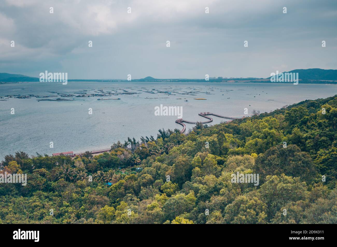 Lingshui, Hainan, China - Nov 13, 2019. Floating local Fishing Village ...