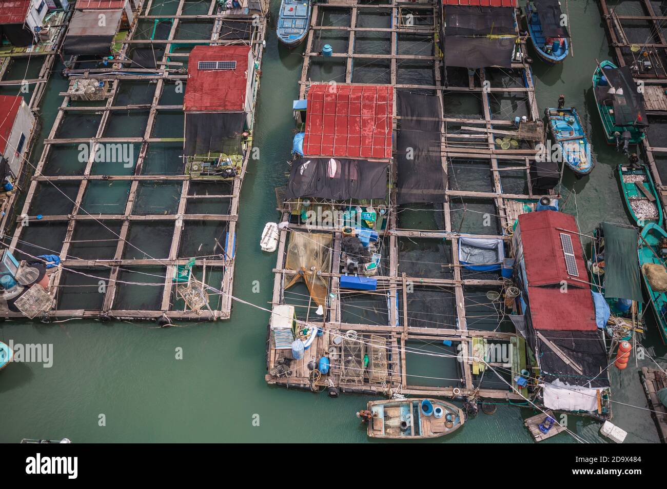 Lingshui, Hainan, China - Nov 13, 2019. Floating local Fishing Village ...