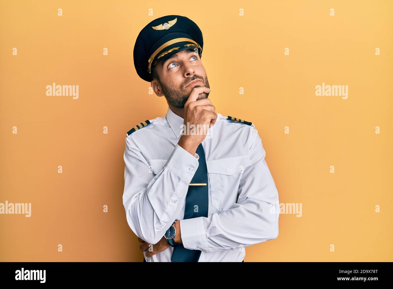 Confused man on plane hi-res stock photography and images - Alamy