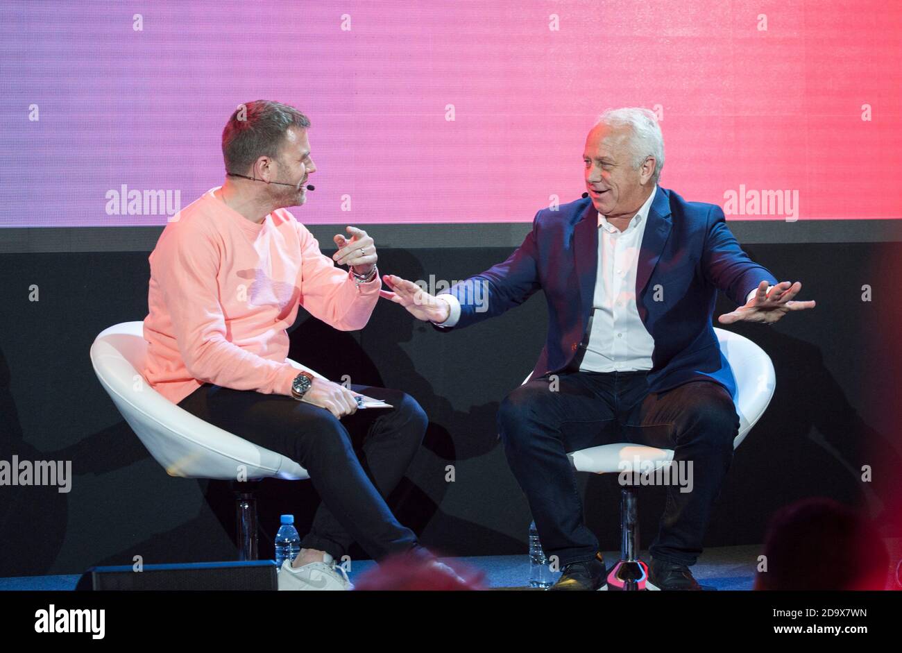 Greg Lemond being interviewed by Matt Barbet at the 2019 Rouleur Live ...