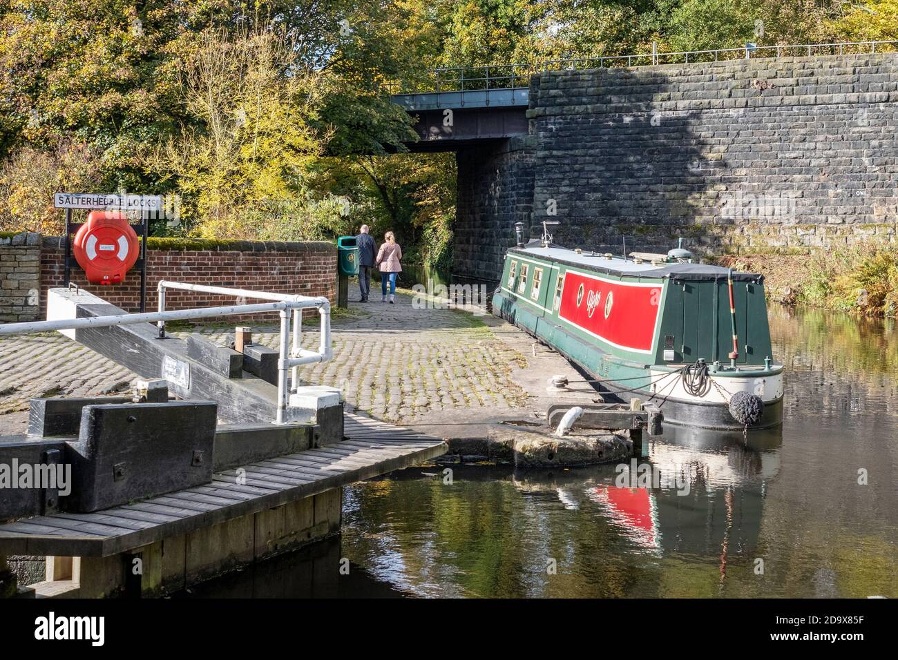 The Calder and Hebble Navigation canal at Salterhebble, Halifax, West ...