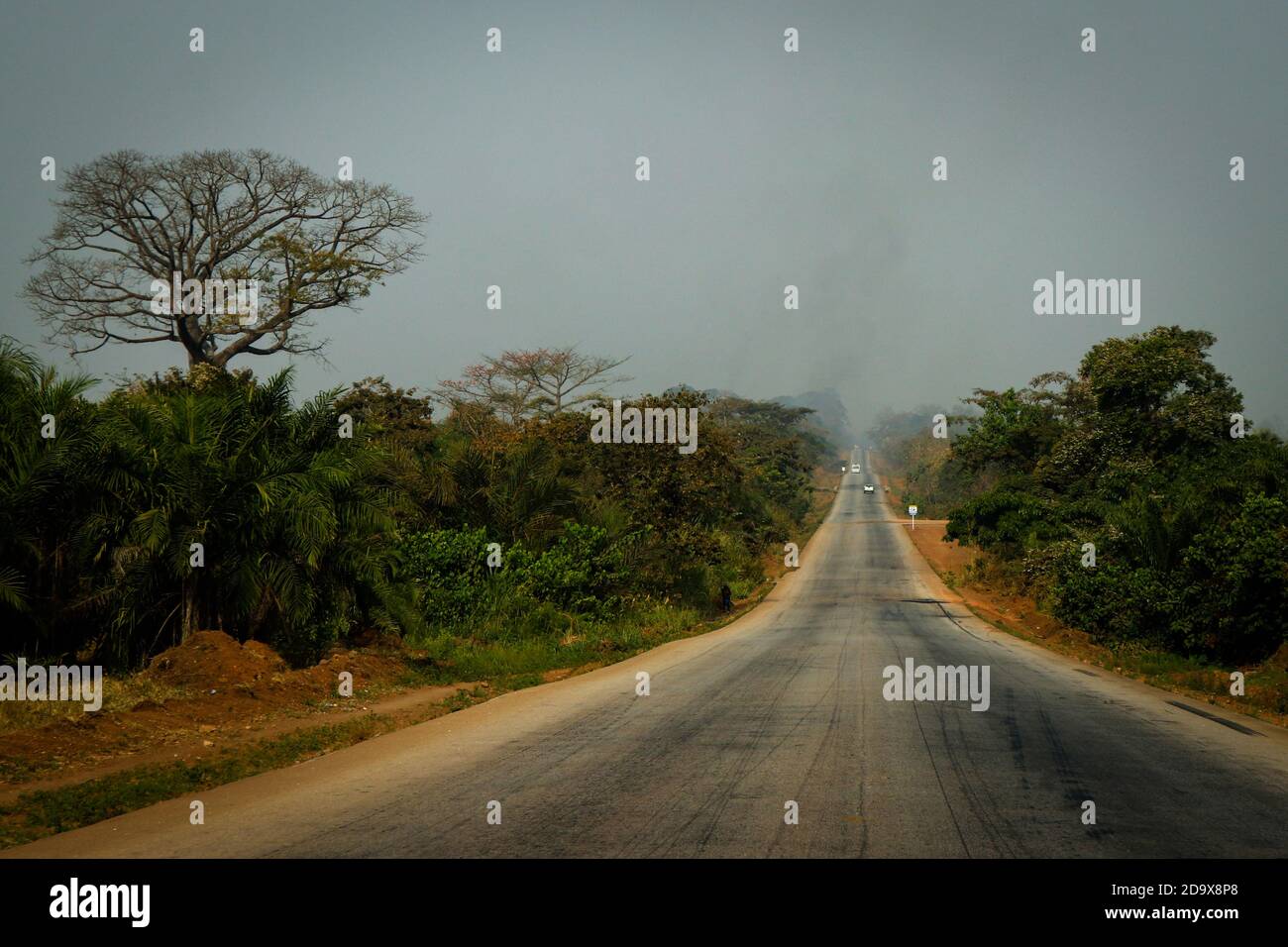 Endless road, Yamoussoukro, Ivory Coast Stock Photo - Alamy