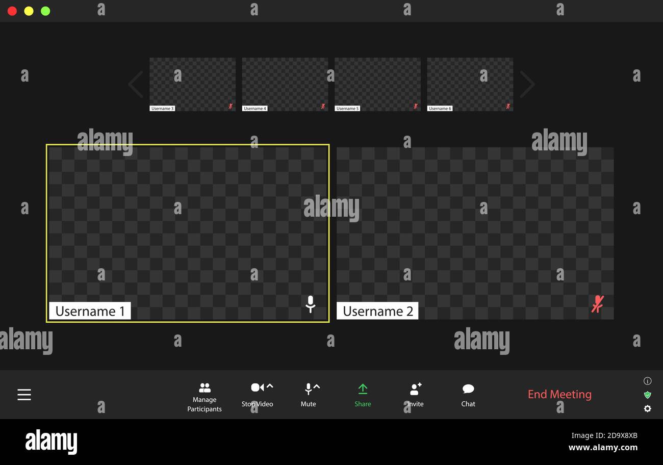 Template video conference user interface, video conference calls window ...
