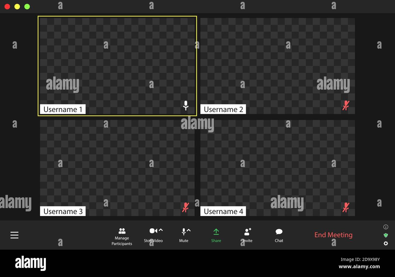 Template video conference user interface, video conference calls window ...