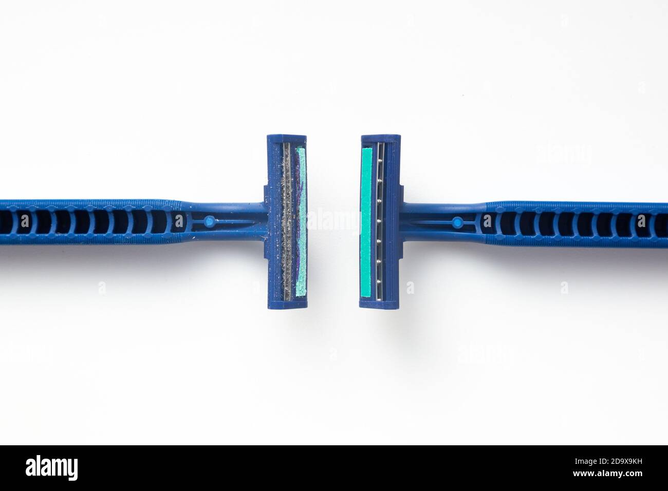 New reading razor and old used razor, White background Stock Photo - Alamy