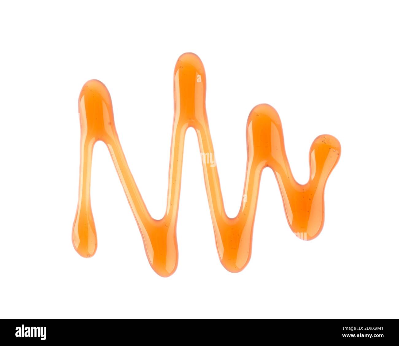 Maple syrup drizzle isolated on white background. Splashes of sweet ...