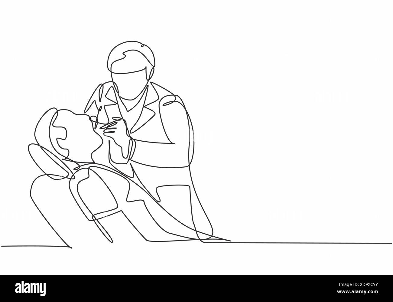 Dentist doing dental examination Stock Vector Images - Alamy