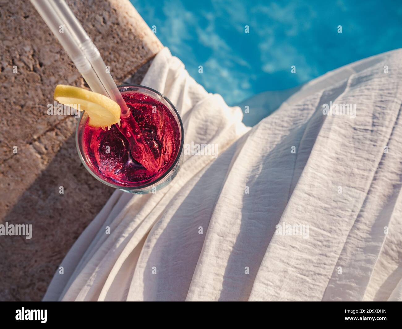 Beautiful glass with a cocktail. View from above Stock Photo - Alamy