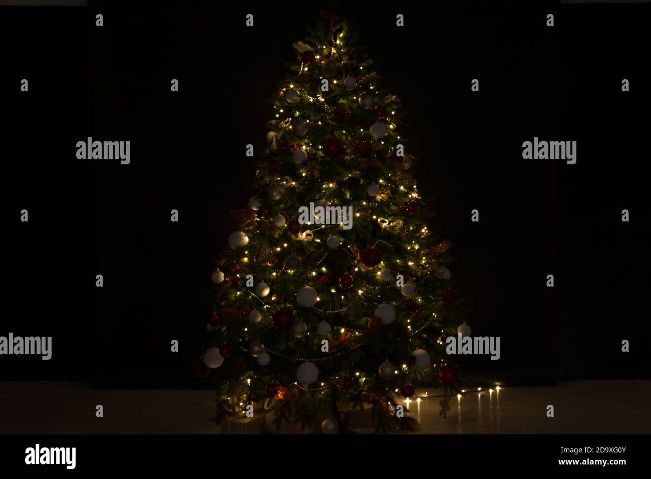 Christmas tree lights and New Year's Eve Stock Photo - Alamy
