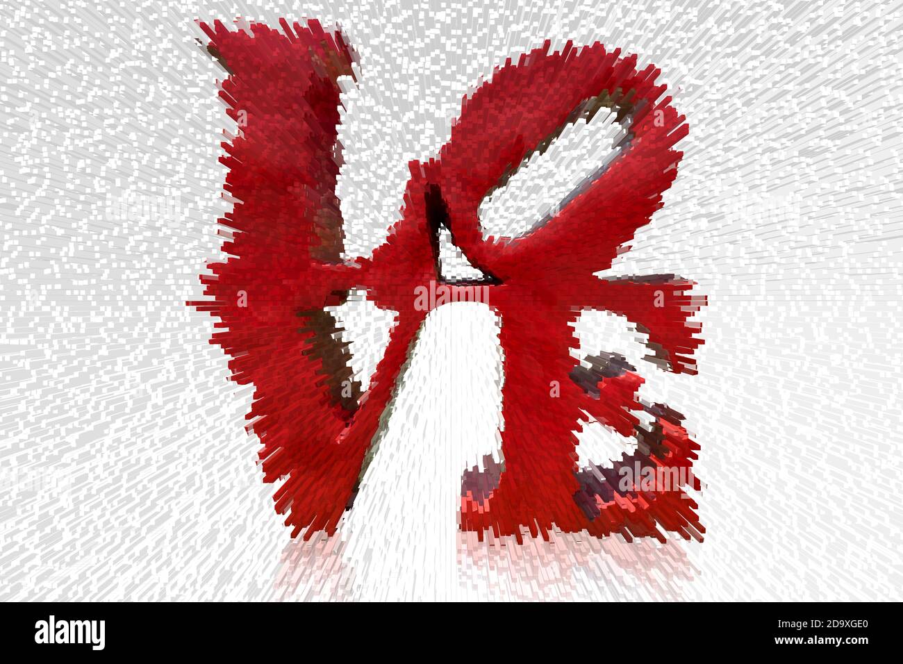 Red love letter isolated on white background for valentines day Stock ...