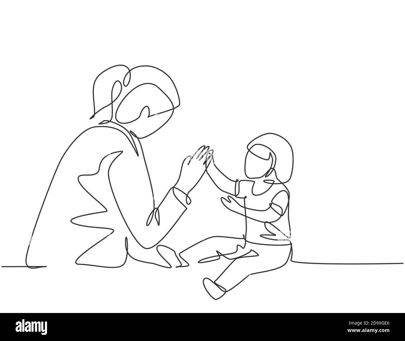 Single continuous line drawing young female pediatric doctor invited ...