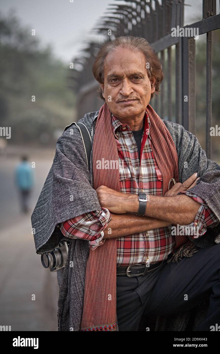 New Delhi, India, November 2008. Portrait of Raghu Rai, famous Indian ...