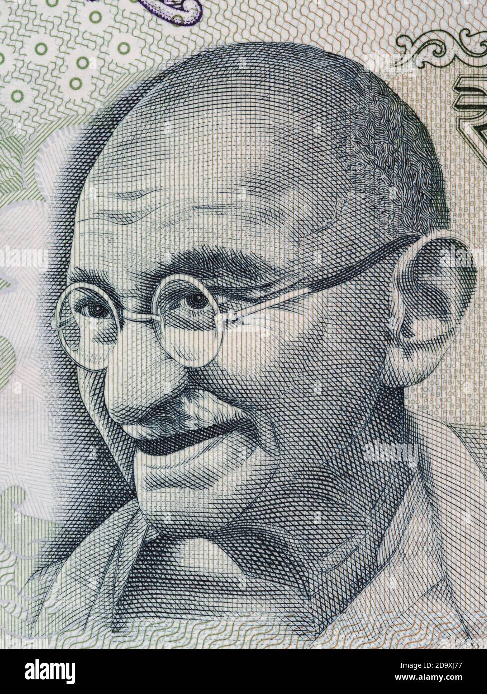 Mahatma Gandhi portrait on indian 100 rupee banknote macro, India money ...