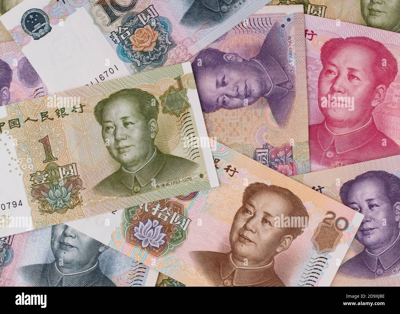 Chinese yuan banknotes background, China money closeup Stock Photo - Alamy