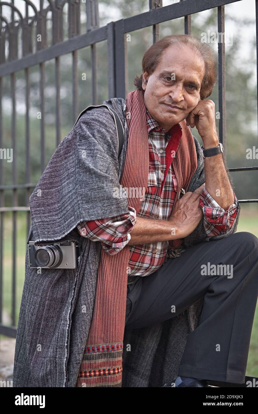 New Delhi, India, November 2008. Portrait of Raghu Rai, famous Indian ...
