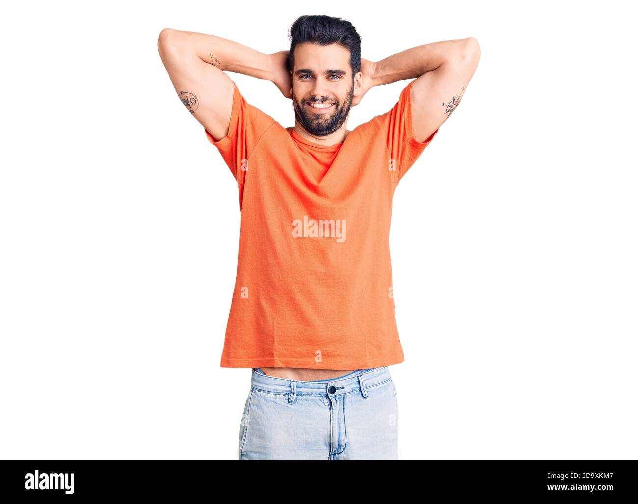Male Model Arms Behind Head High Resolution Stock Photography and ...