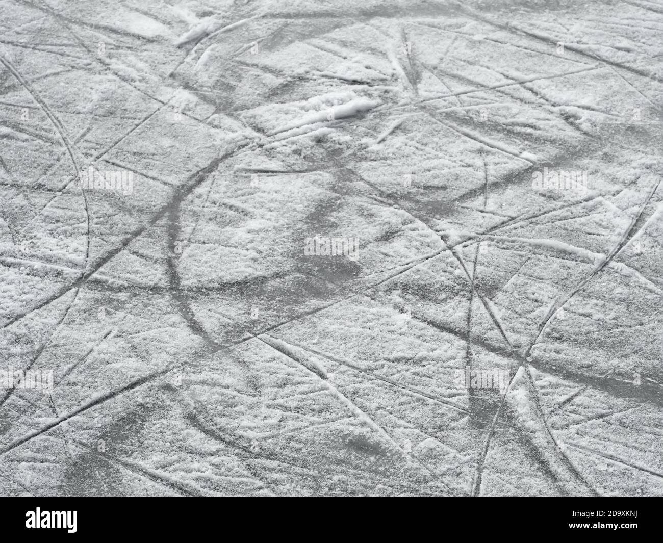Ice hockey rink surface backround, skate marks texture Stock Photo - Alamy