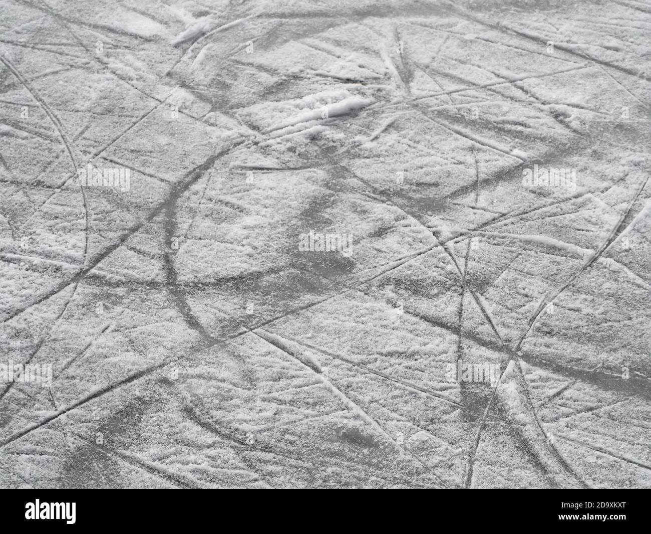 Ice hockey rink surface backround, skate marks texture Stock Photo - Alamy