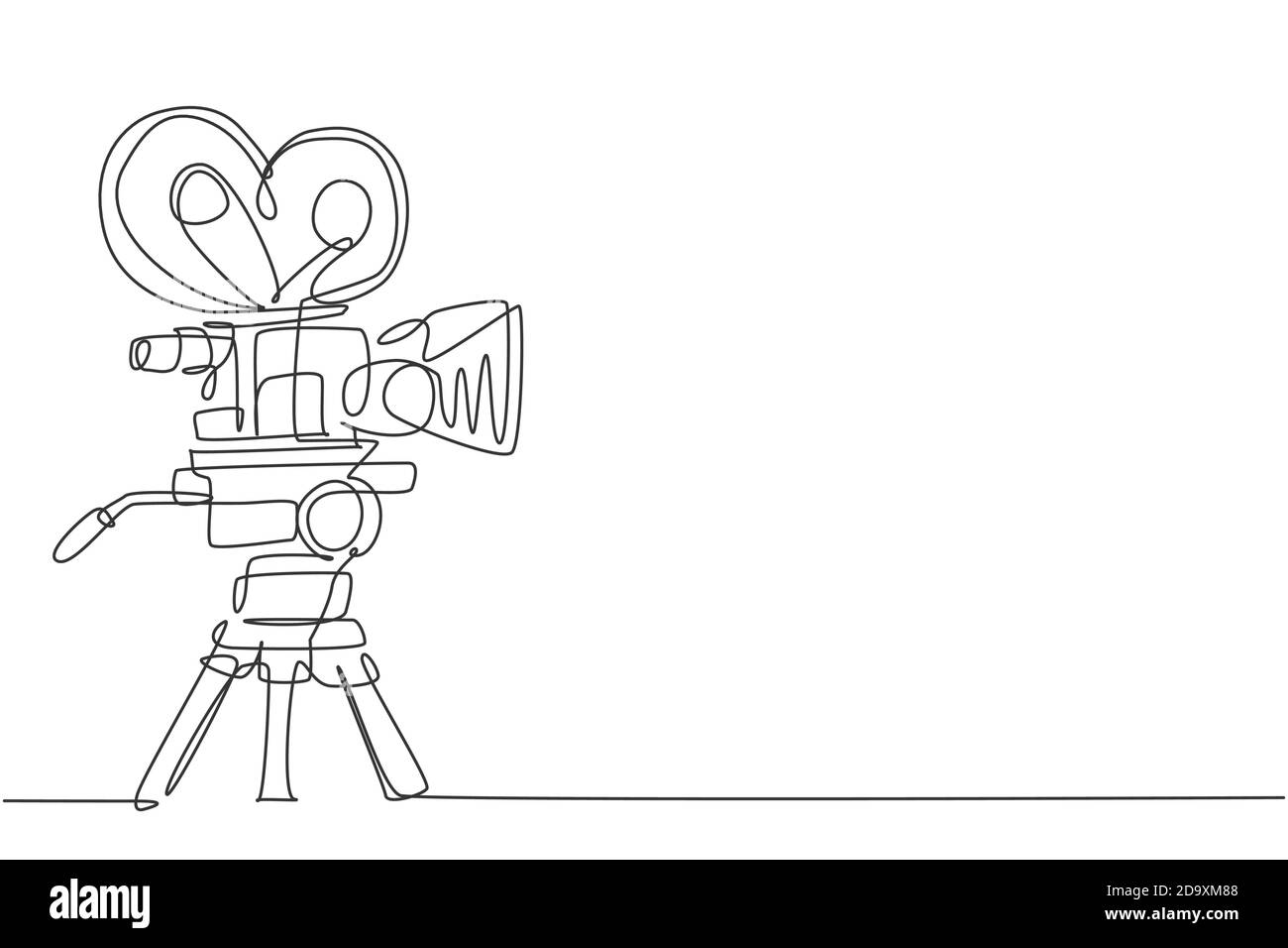 Single continuous line drawing of retro old classic video recorder ...