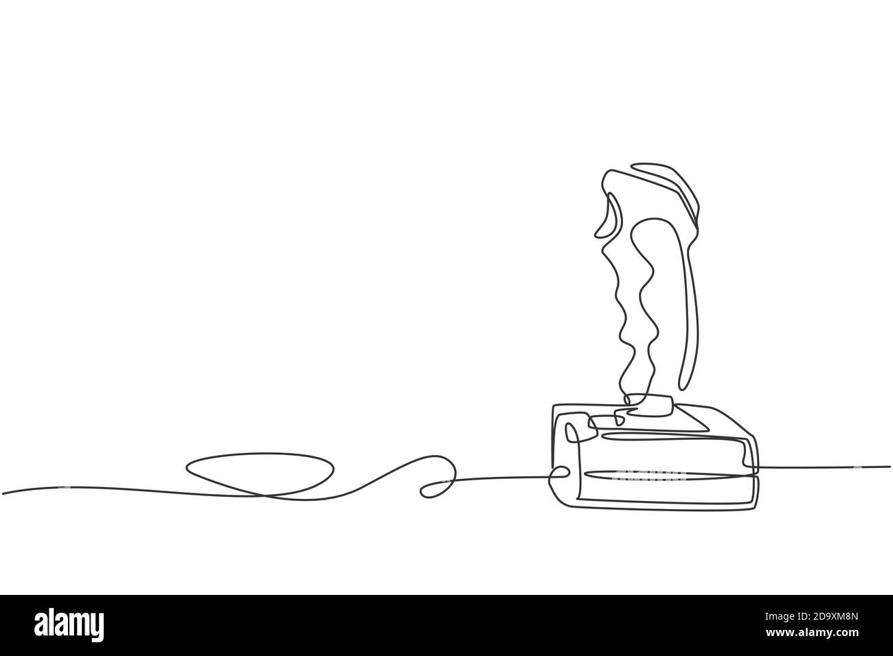 One continuous line drawing of retro old classic console video game ...