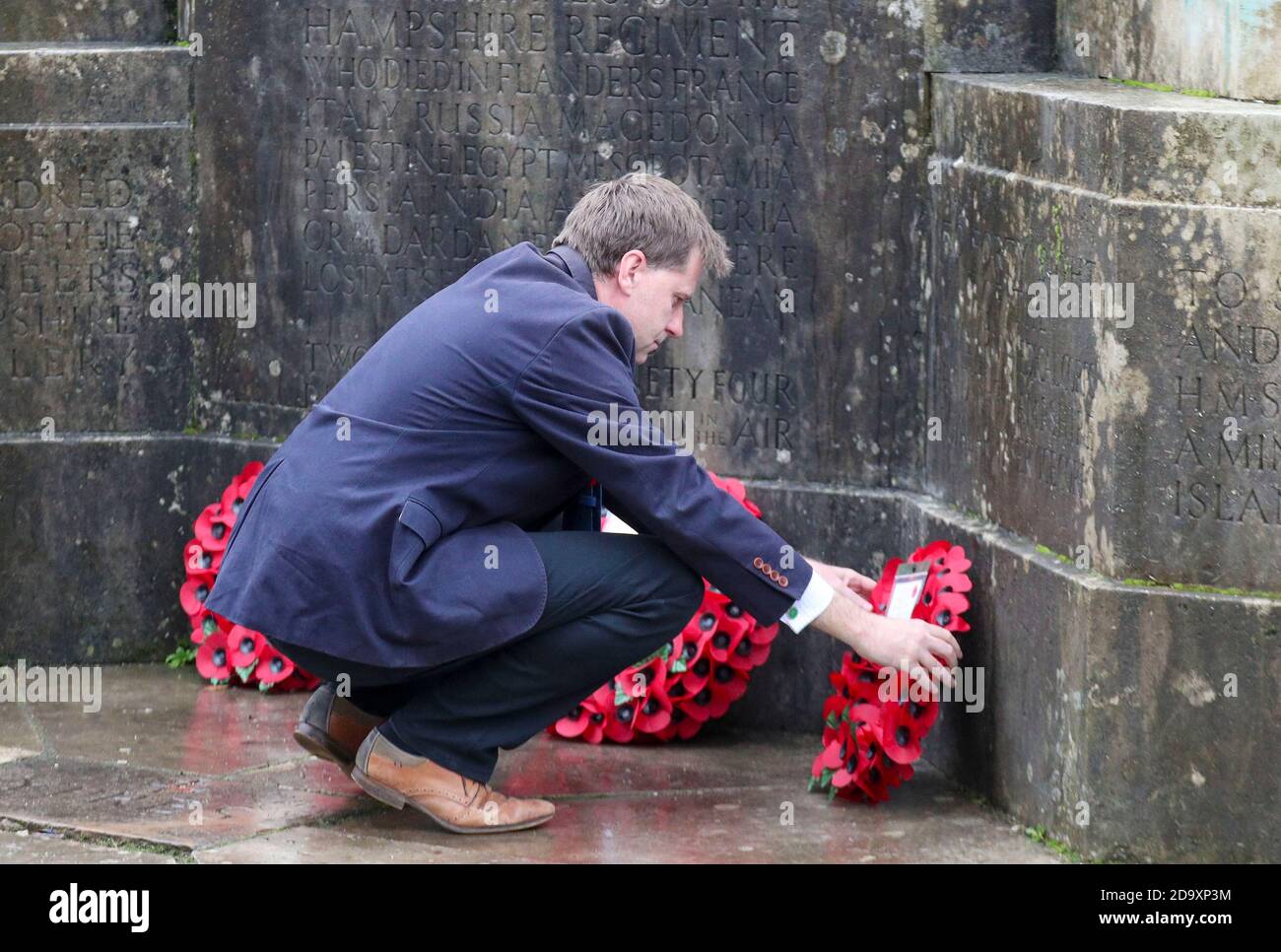 MP for Winchester and Chandler's Ford Steve Brine, lays a wreath at the ...