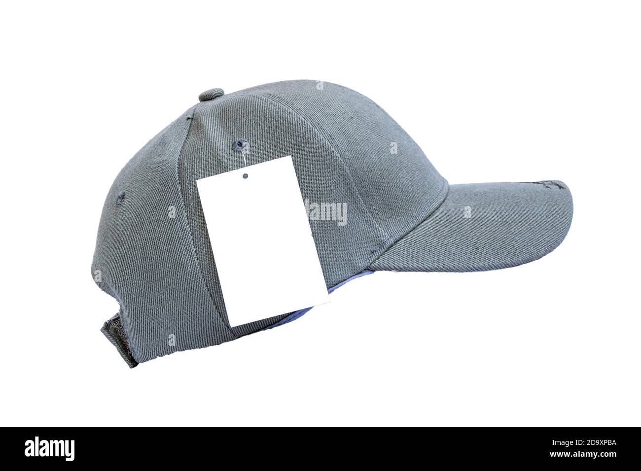 Closeup of the fashion gray cap isolated on white background Stock ...