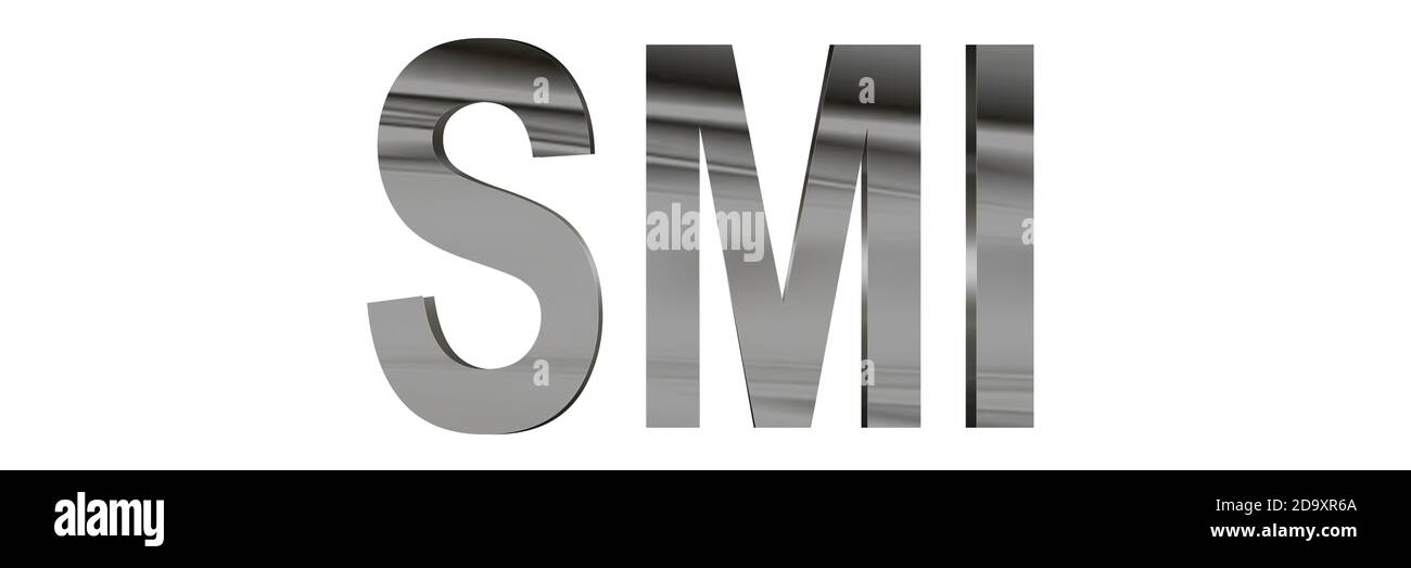 3D SMI text chrome isolated on white Stock Photo - Alamy
