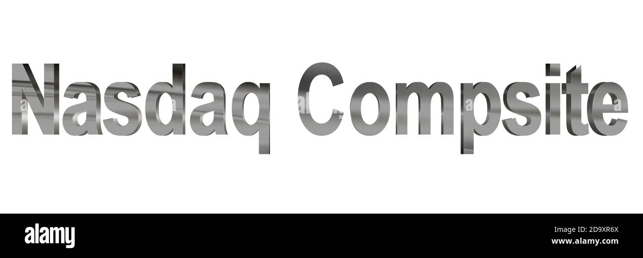 3D Nasdaq Composite Textchrome isolated on white Stock Photo - Alamy