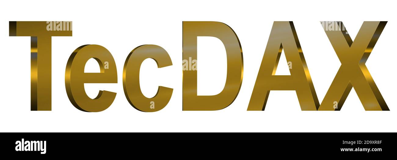 3D German TecDax gold isolated on white Stock Photo - Alamy