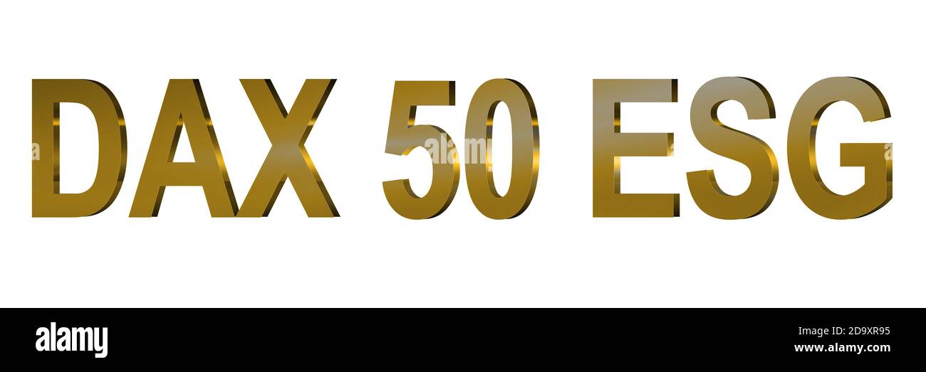 3D German Dax 50 ESG gold isolated on white Stock Photo - Alamy