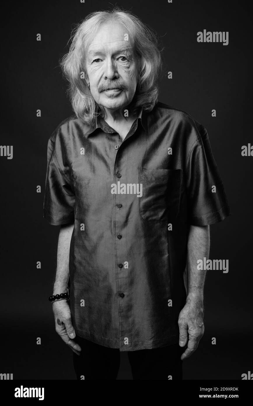 Old man mustache shirt Black and White Stock Photos & Images - Alamy